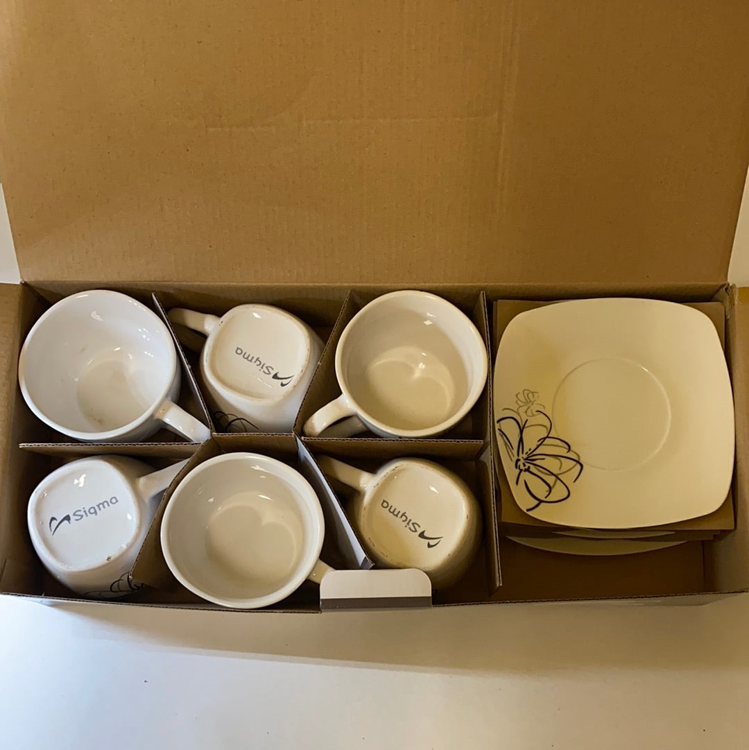 Coffee Set - Set of 6 Coffee Cups with Plates – hannacoffee